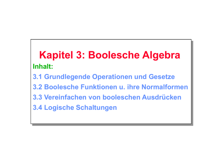 Kapitel 3: Boolesche Algebra