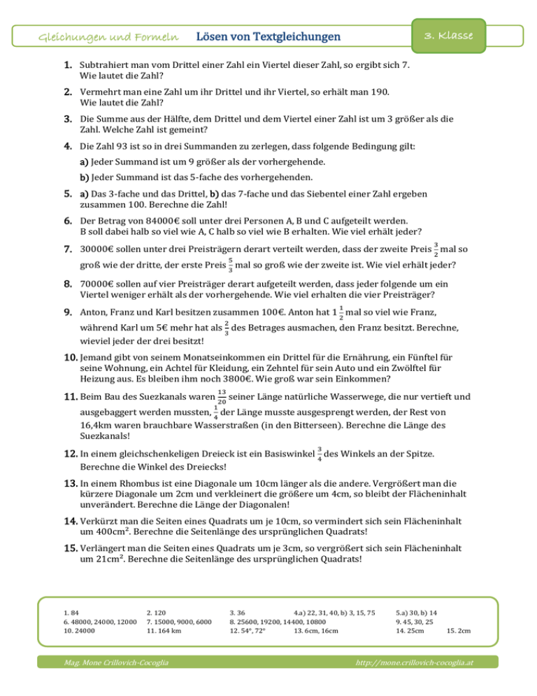 Lösen von Textgleichungen