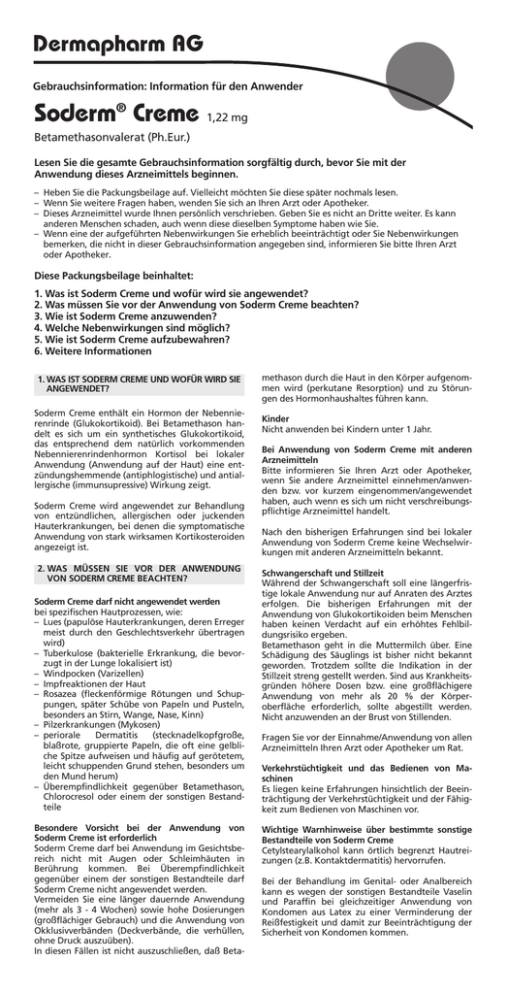 Soderm® Creme - Dermapharm AG
